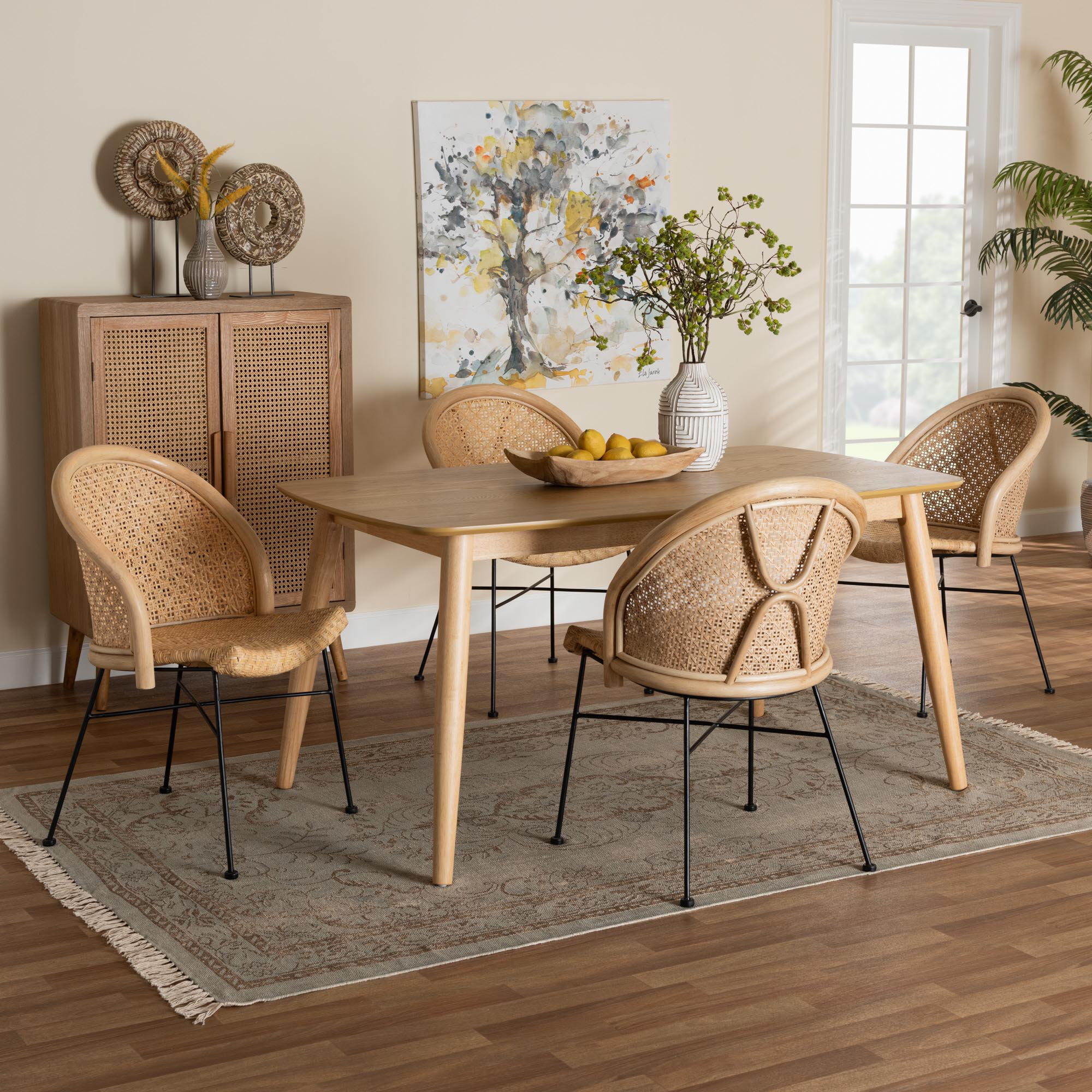 Rattan dining set in stock store